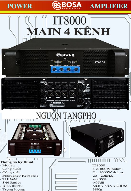 Main 4 Kênh Bosa IT8000 - Phân Phối Thiết Bị Âm Thanh Ánh Sáng